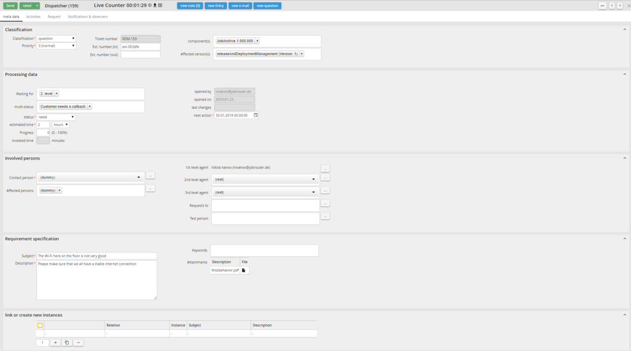 Ticket system - Control support requests digitally