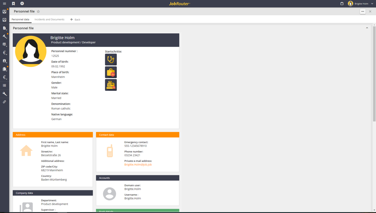 Digital personnel file - all personal data at a glance